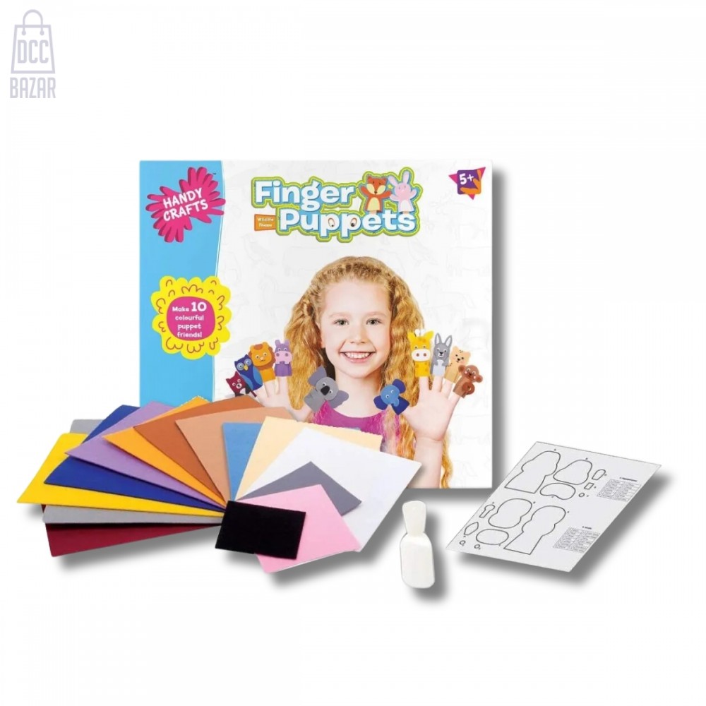 Funskool Handycrafts Finger Puppets: DIY Animal Puppet Craft Kit for Kids