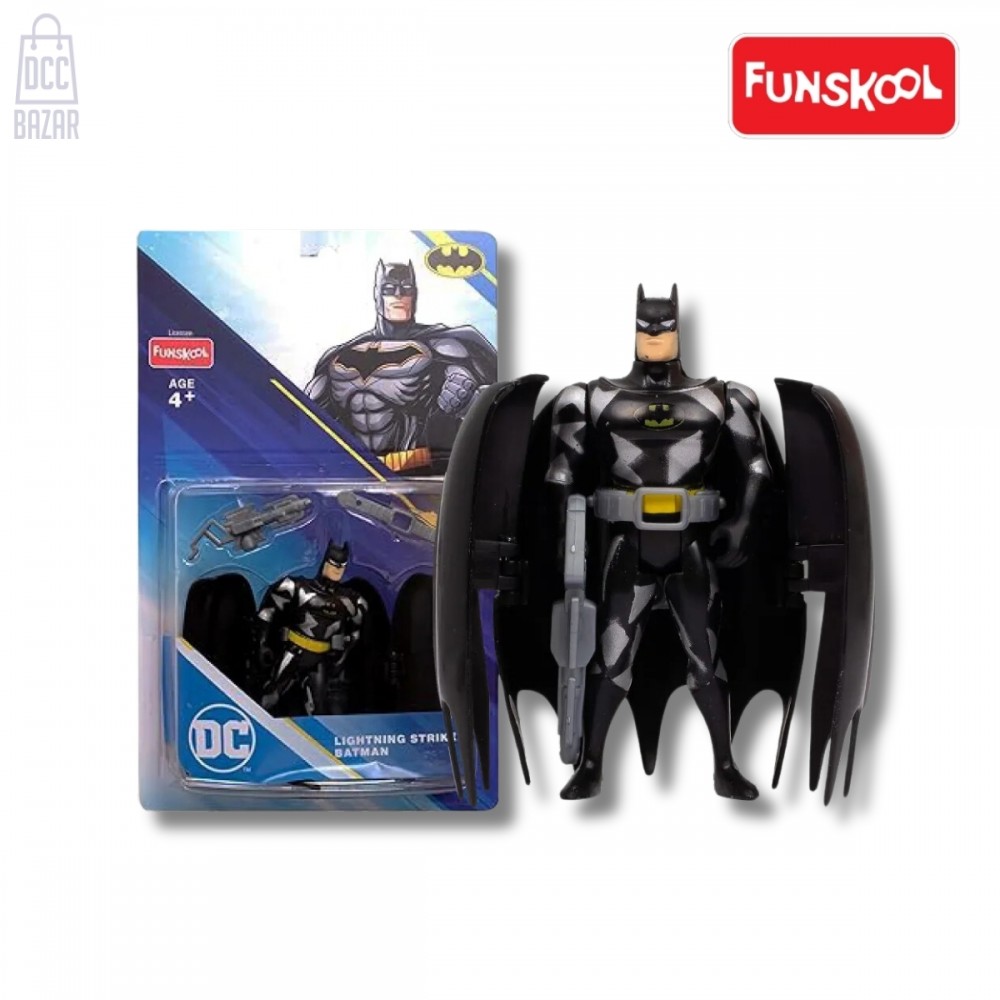 Funskool Lightning Strike Batman Action Figure | Cape Glider Pose | Ages 4+